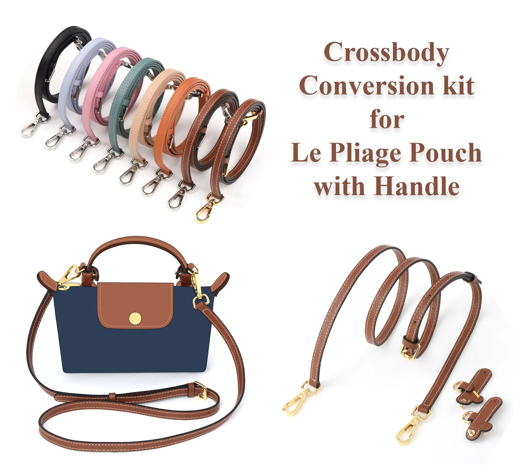 Crossbody Kit for Le Pliage Pouch – No Punch Holes Needed