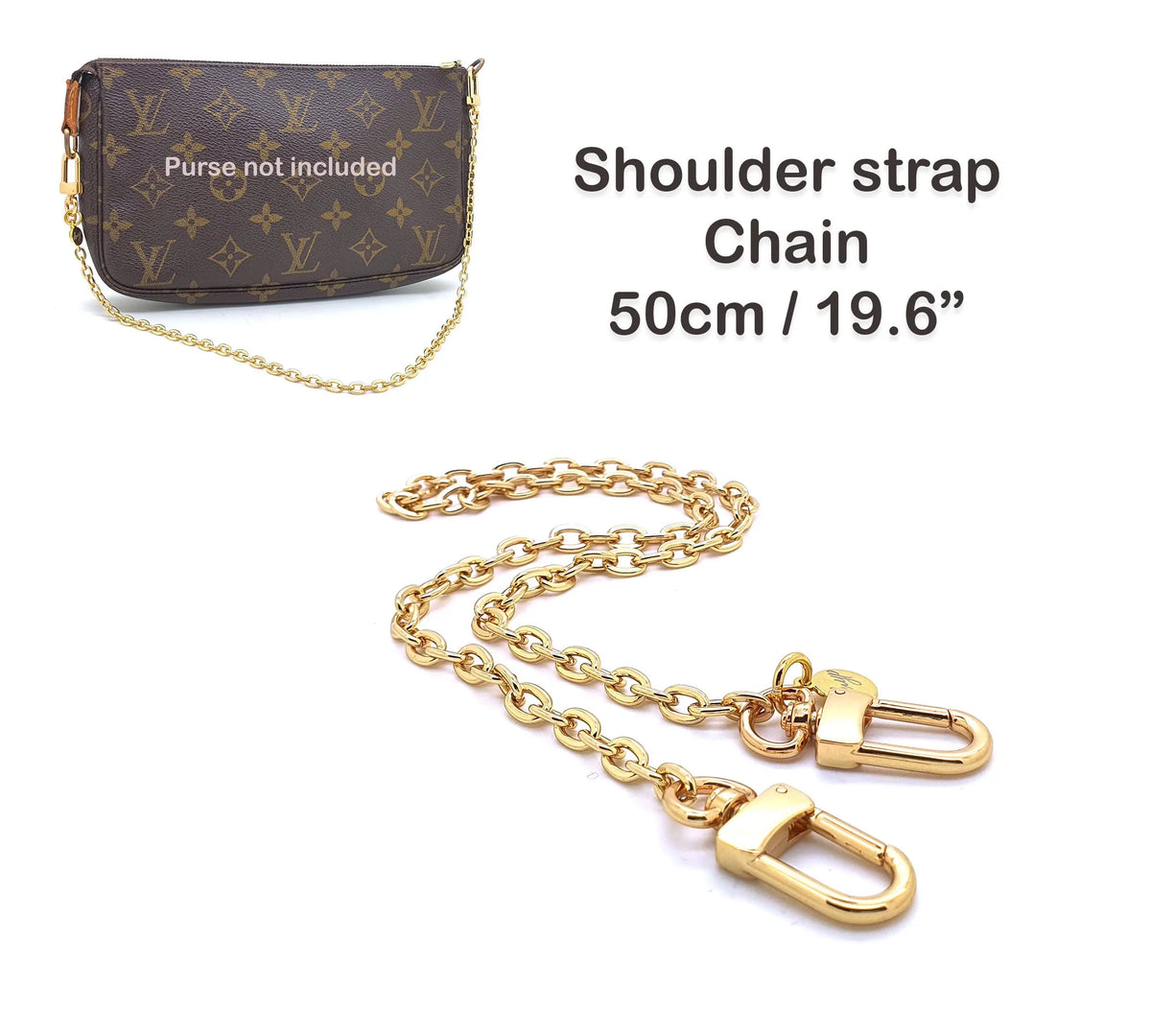 Gold Metal Shoulder strap chain - 50cm - dressupyourpurse